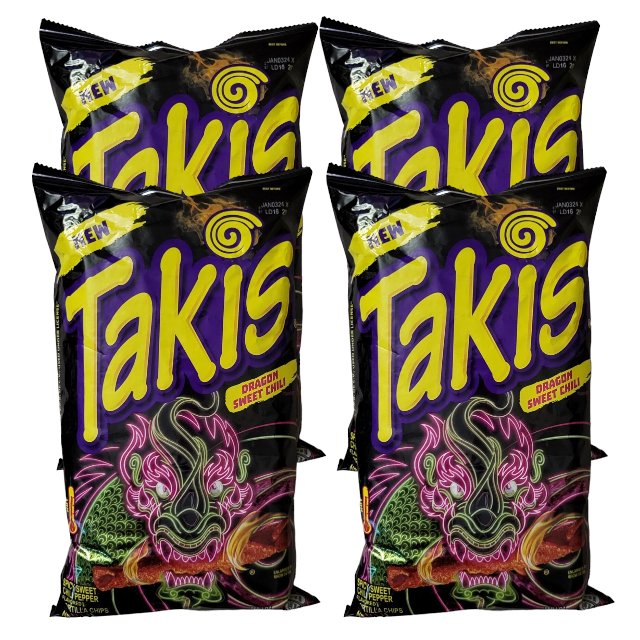 4 Takis DRAGON SWEET CHILI Spicy Sweet Chili Pepper Rolled Tortilla ...
