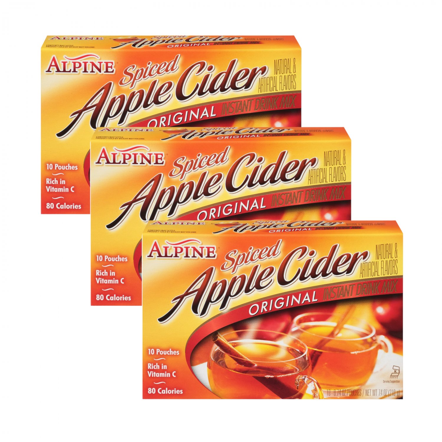 Alpine Mix APPLE CIDER Original 10 Pouches (3 Boxes) 7.4oz 80 Calories ...