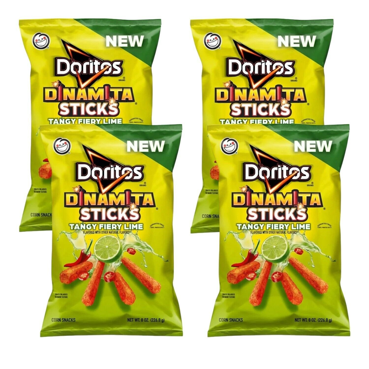 Doritos Dinamita Sticks TANGY FIERY LIME Tortilla Chips 9 Oz. (4 Pack)