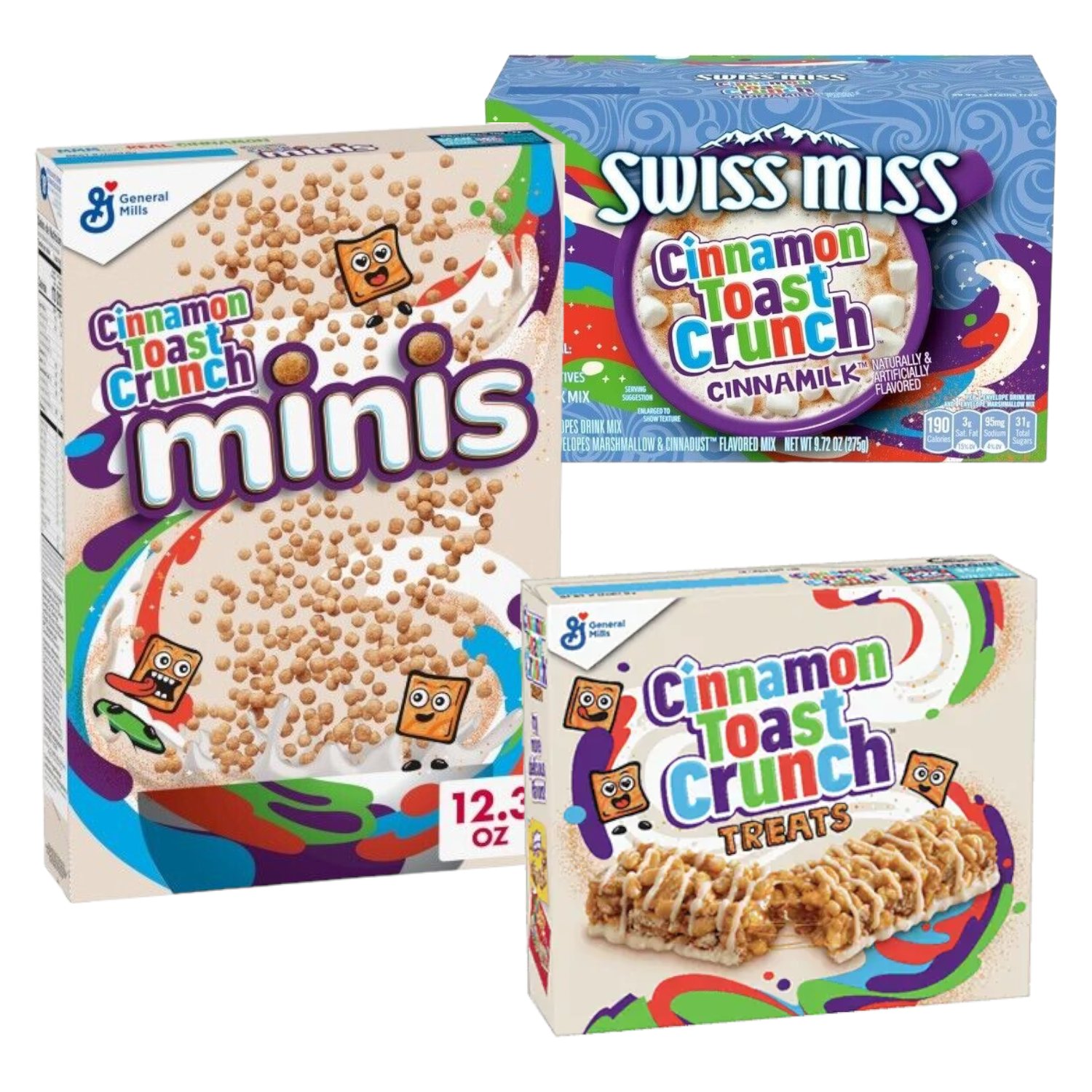 Cinnamon Toast Crunch: Mini Crispy Cereal + Swiss Miss Cocoa + Bars ...