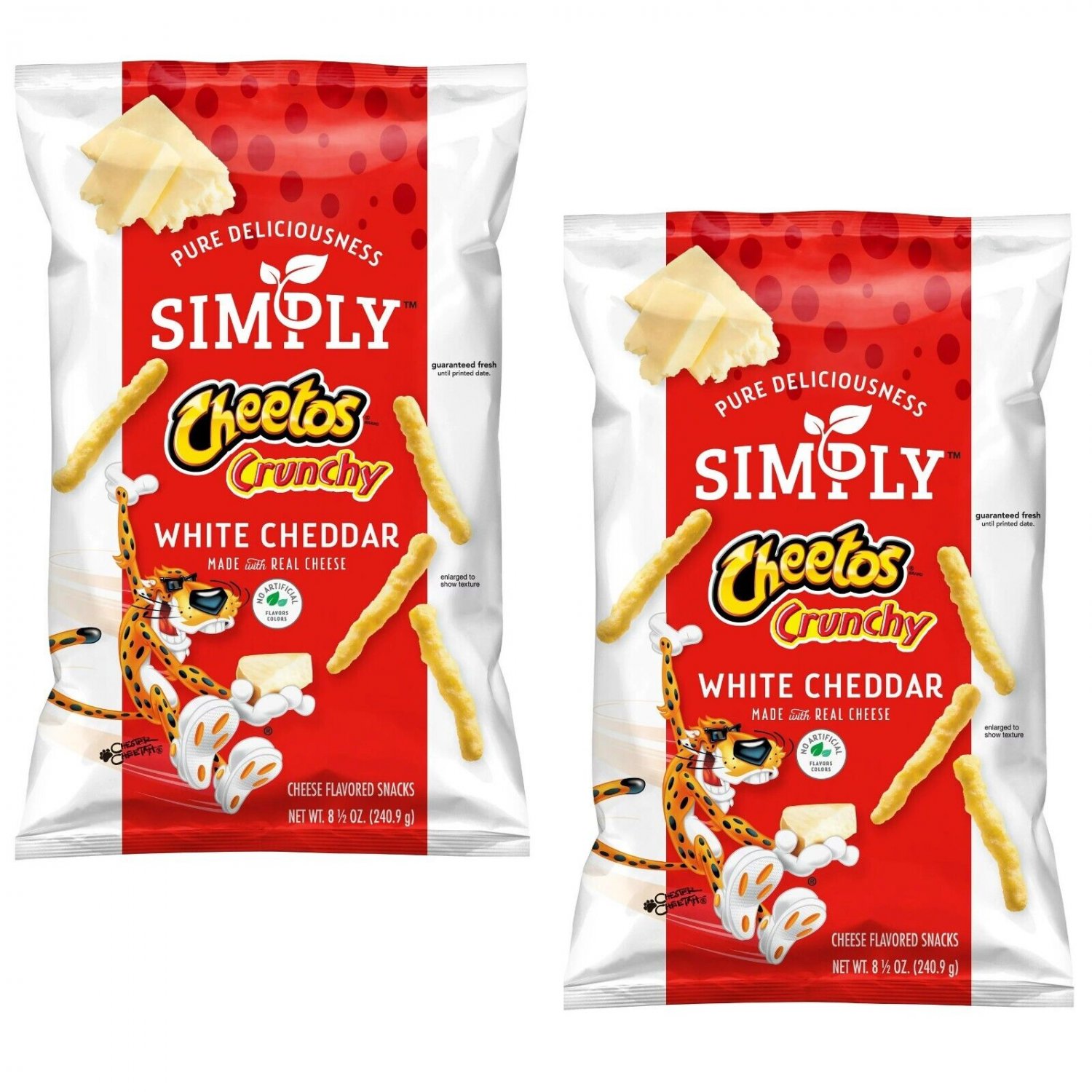 Simply Cheetos White Cheddar CRUNCHY Cheese Flavored Snacks, 8.5 oz (2 ...