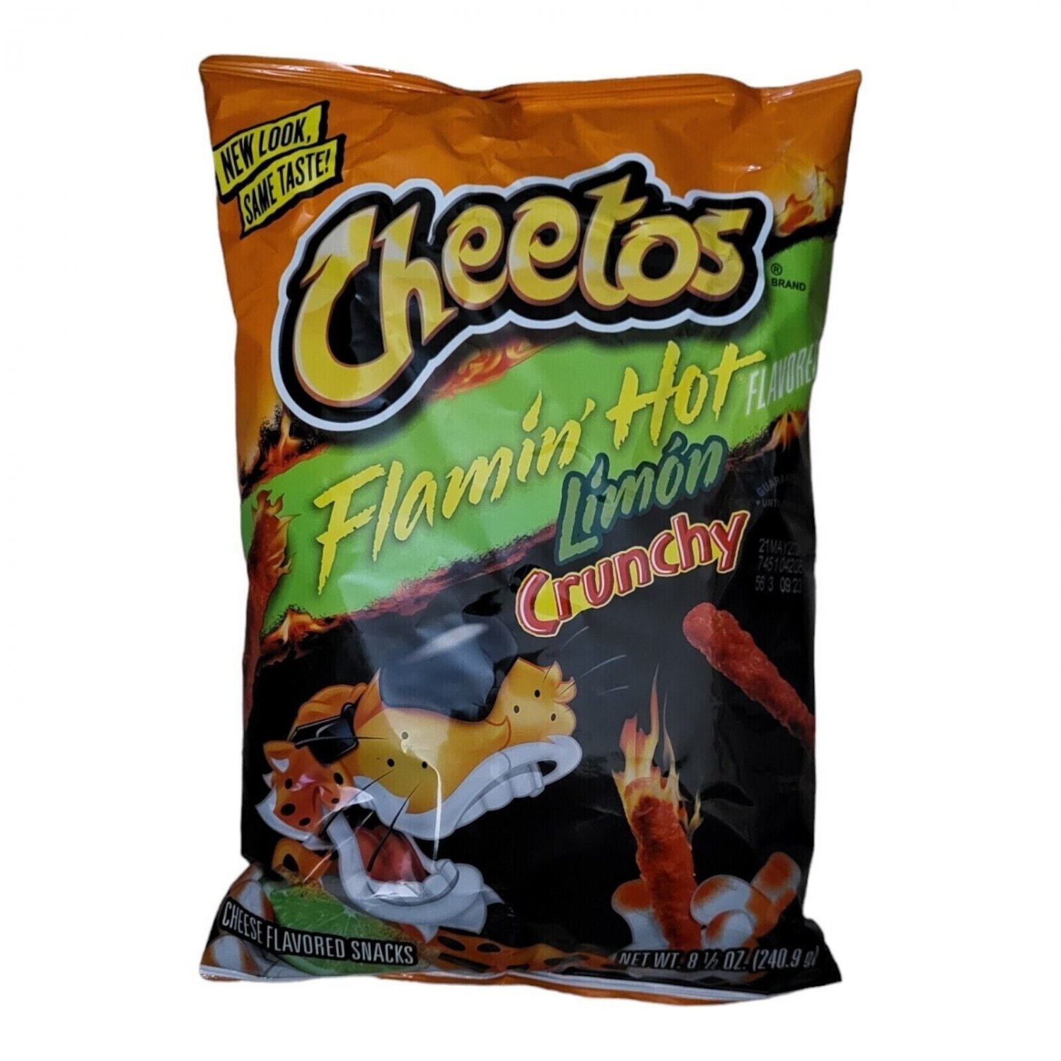 Cheetos Crunchy FLAMIN HOT LIMON Chips Spicy Real Cheese Snacks, 8.5 oz ...