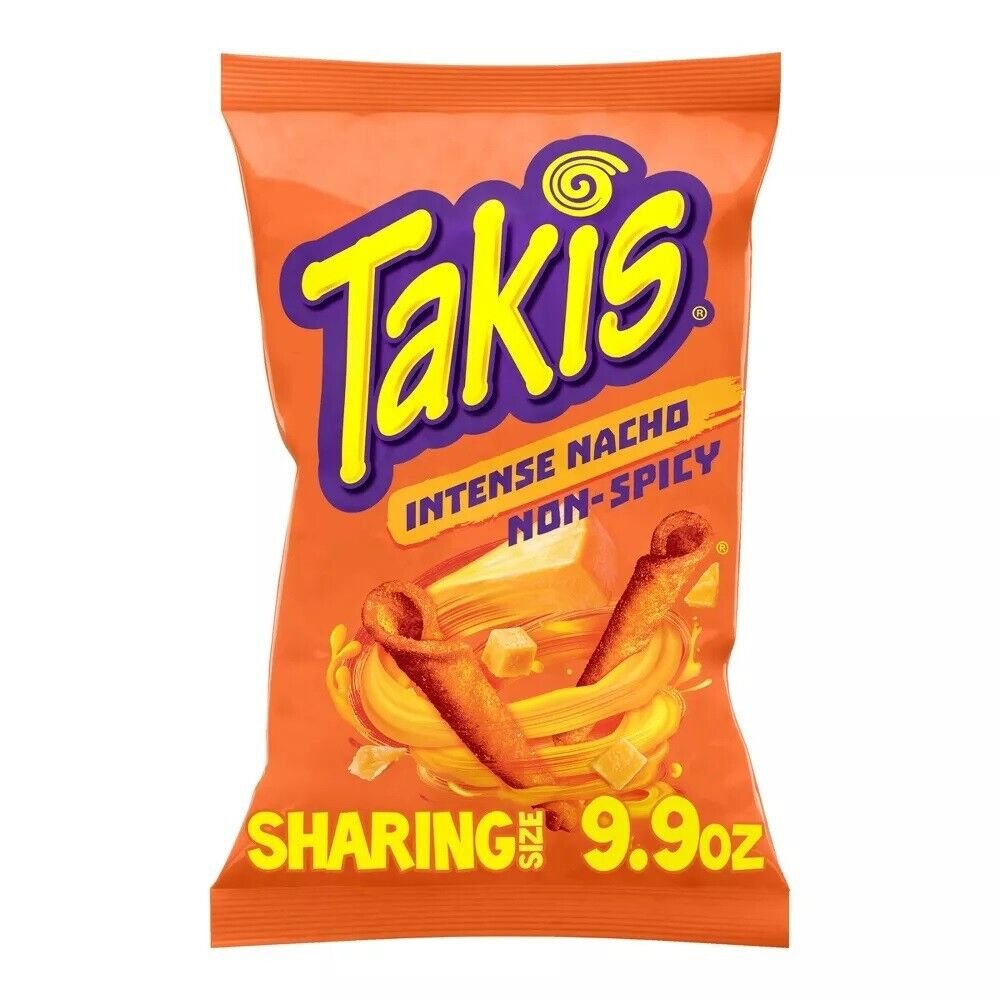 Takis INTENSE NACHO NON-SPICY Flavor Rolled Tortilla Chips 9.9Oz 3 Bags ...