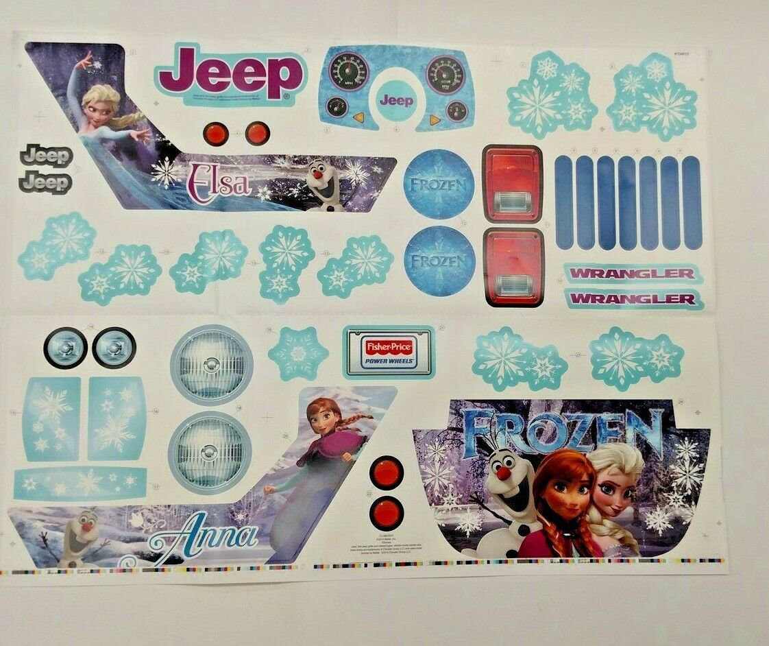 Power Wheels CLD96-0310 Disney Frozen Label Sheet for Jeep Princess ...