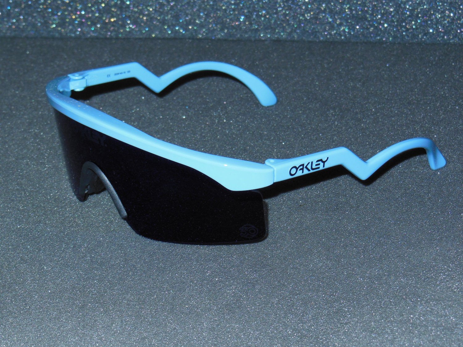 Oakley Heritage Collection Razor Blades Retro Sunglasses, Blue/Ice Iridium