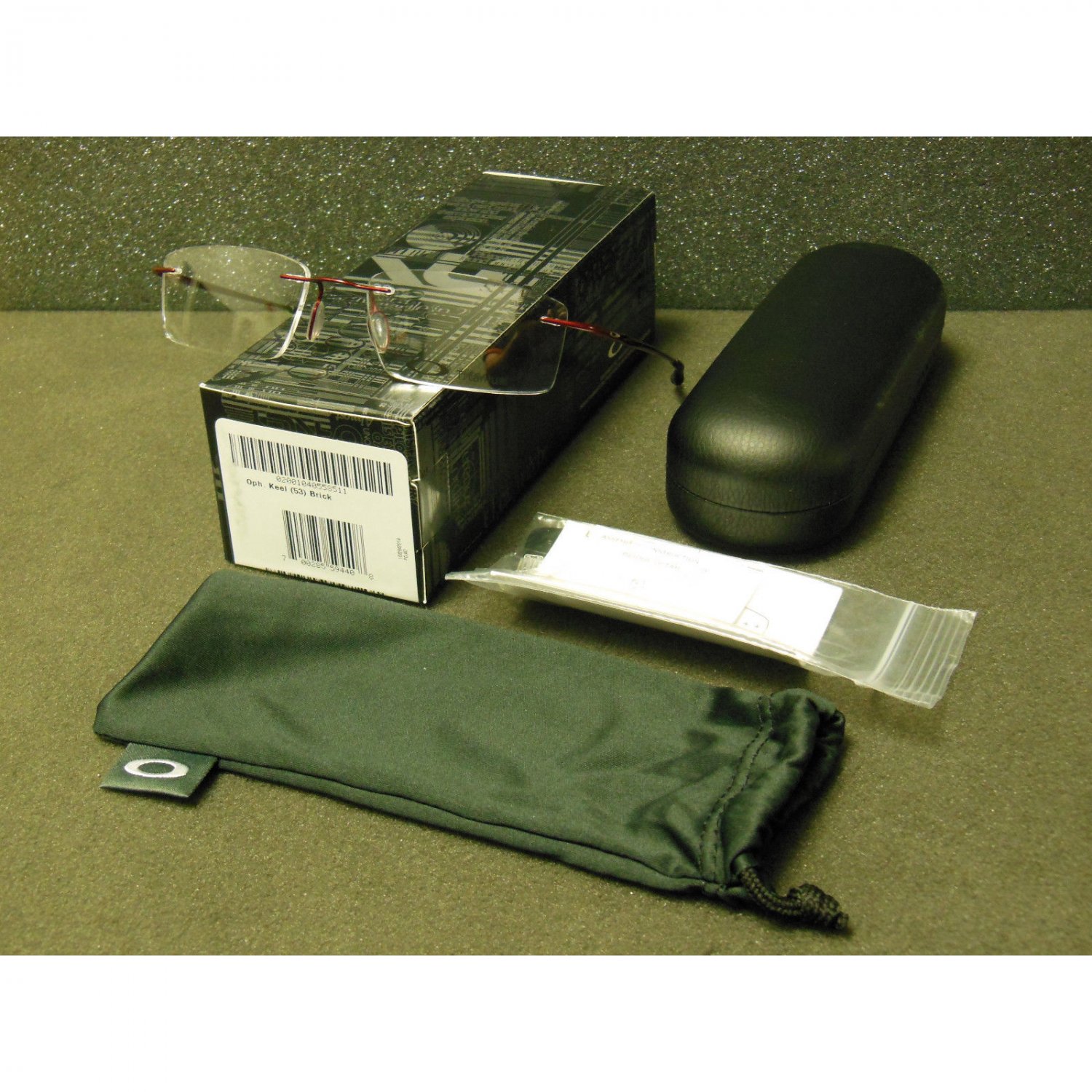 Oakley Keel Titanium Rimless RX Eyeglasses, Brick Red, OX3122-0453 53mm