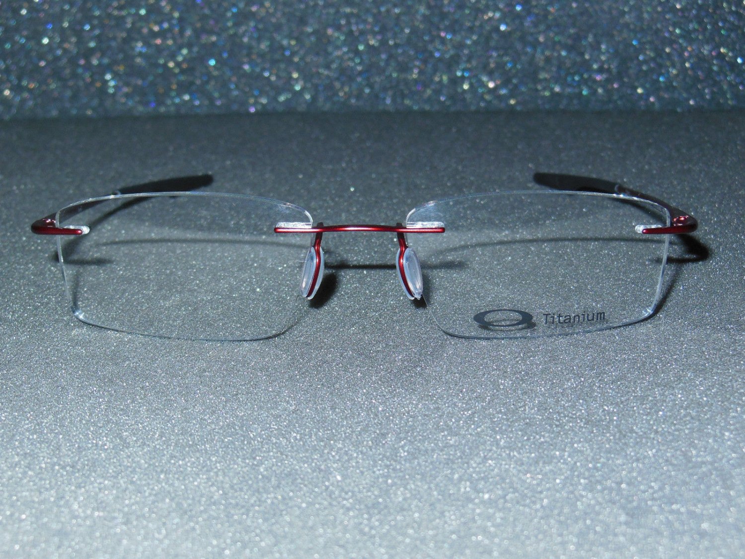 Oakley Keel Titanium Rimless RX Eyeglasses, Brick Red, OX3122-0453 53mm