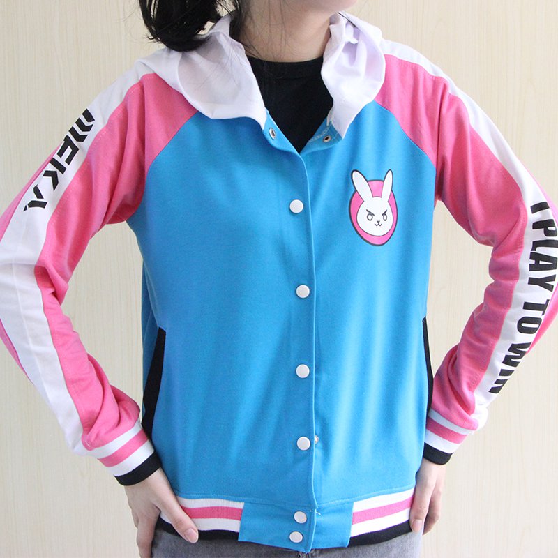 Kawaii Clothing D.Va Overwatch Jacket Hoodie Bunny Rabbit Ears WH389