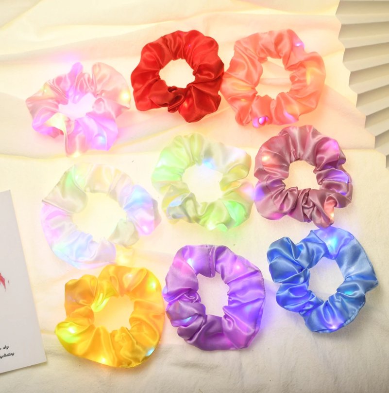 Kawaii Clothing Led Luminous Scrunchie Elastic Hair Band Harajuku Light ...