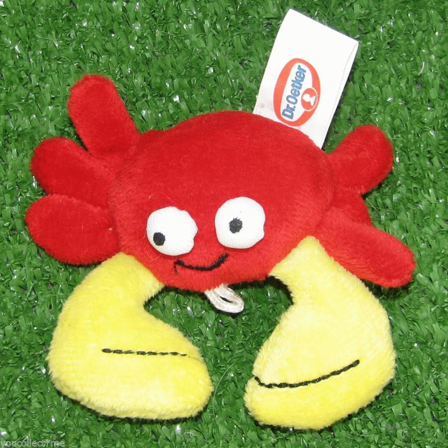 Red Crab Small Plush Toy Loop Key Chain Ring Cell Phone Lucky Charm