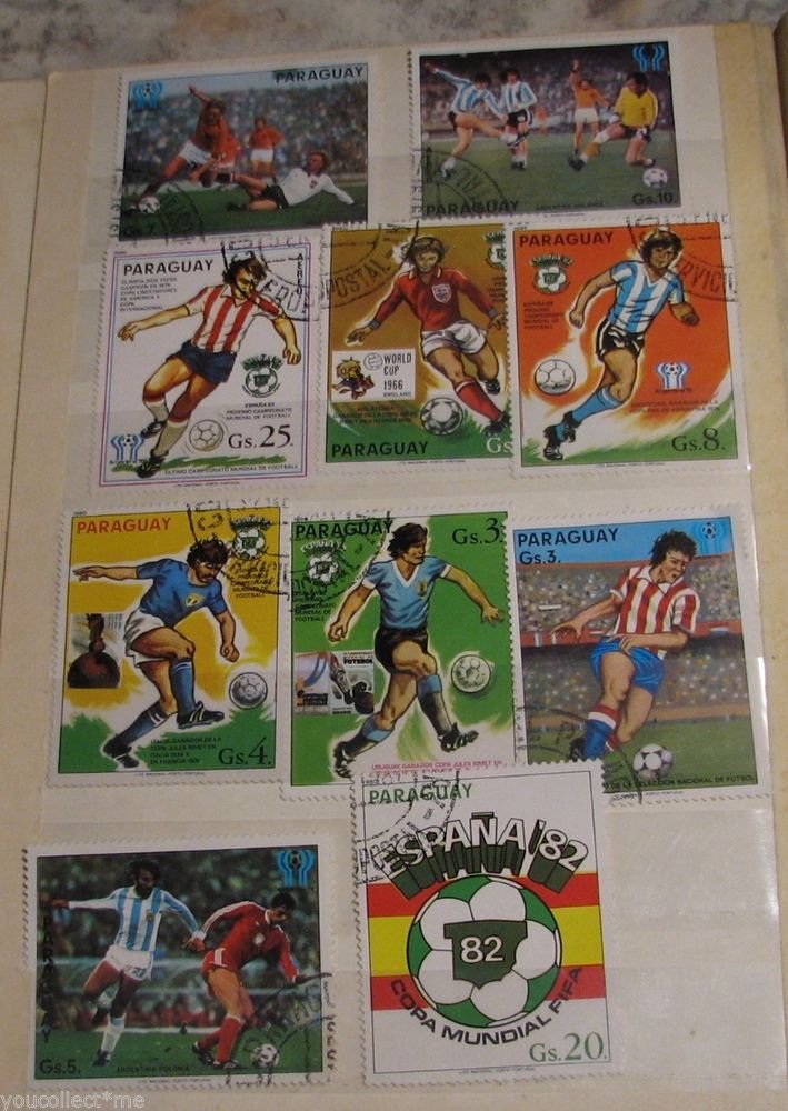 Vintage Paraguay Postage Stamps Lot Set Football Soccer World Championship