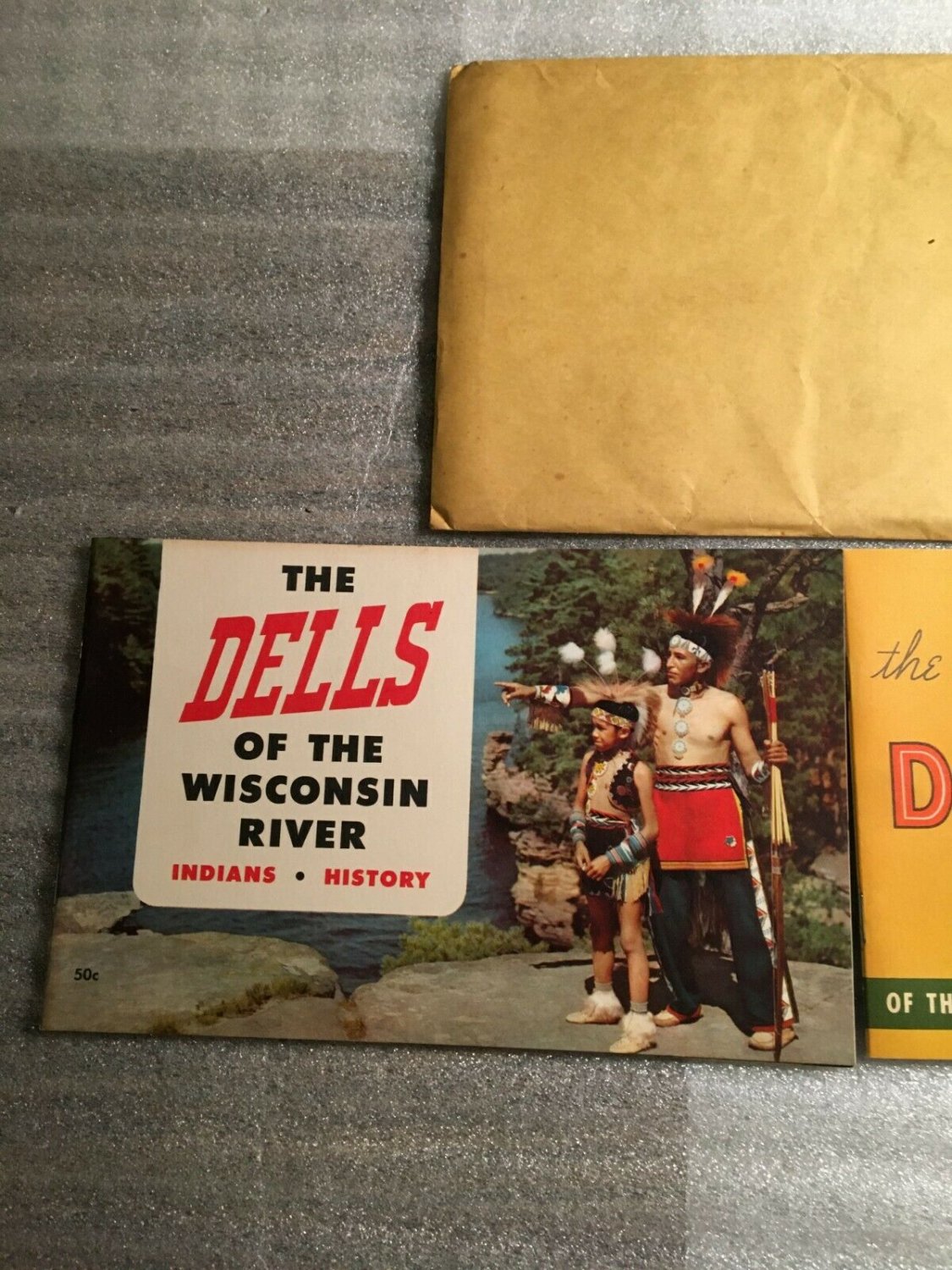 2 Vintage Travel Brochure Wisconsin Dells 1954 With Original Envelope