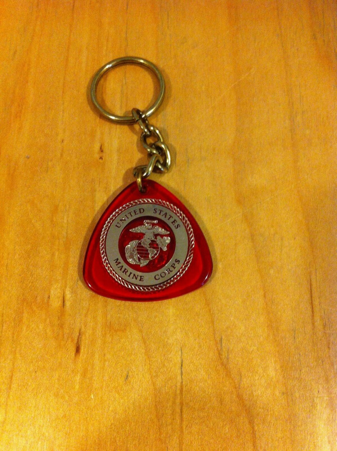 USMC US Marine Red EGA Logo Plastic Keychain~K1-L13