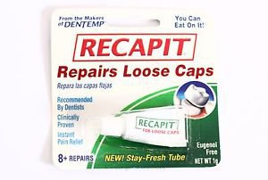 RECAPIT REPAIRS LOOSE TOOTH CAPS & CROWNS X8+ PER PACK