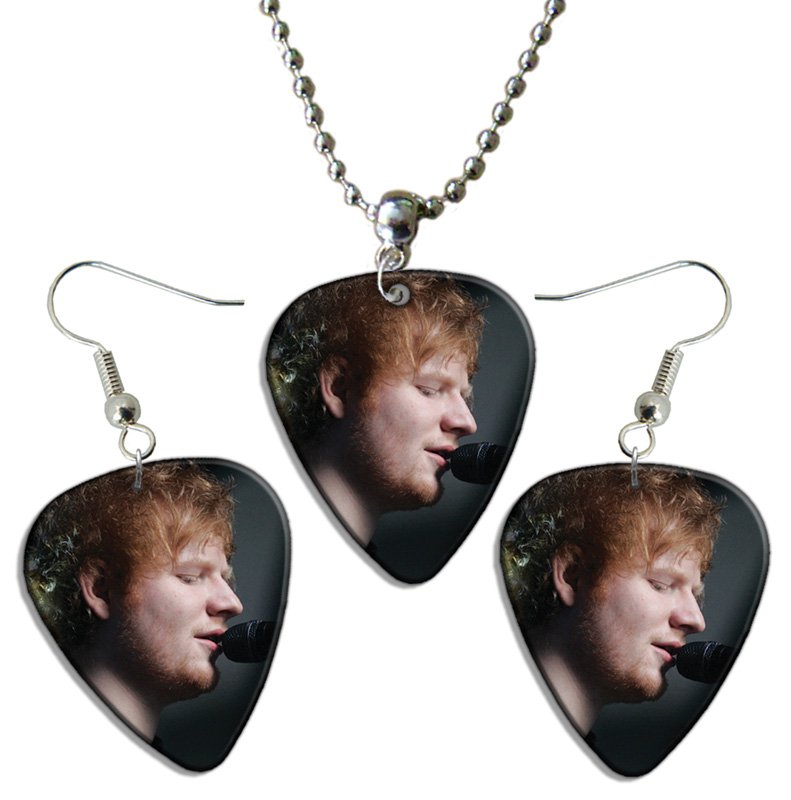 Ed Sheeran Guitar Pick Plectrum Playable Earrings & Necklace Set ...