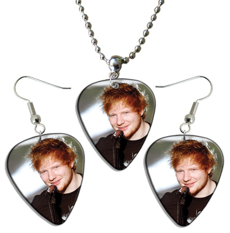 Ed Sheeran Guitar Pick Plectrum Playable Earrings & Necklace Set ...