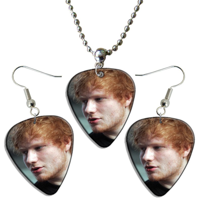 Ed Sheeran Guitar Pick Plectrum Playable Earrings & Necklace Set ...