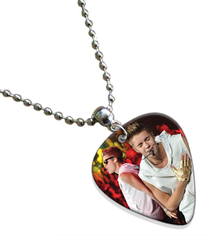 Justin Bieber Guitar Pick Plectrum Chain Playable Necklace Licensed ...