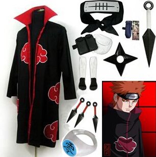 Naruto Akatsuki cloak Pain Cosplay Costume