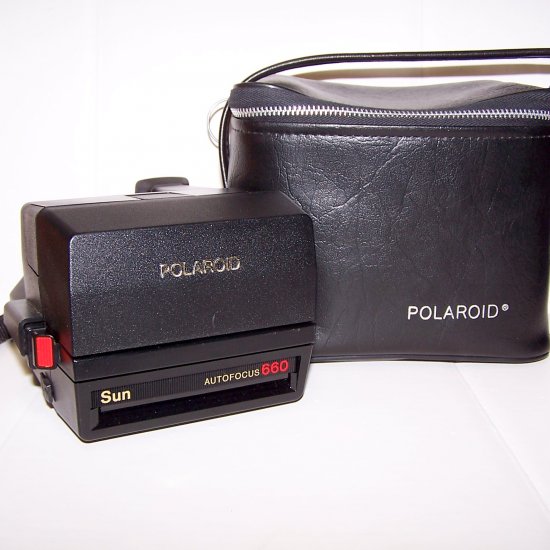 POLAROID Sun 660 Autofocus CAMERA with strap and Original Polaroid Bag ...