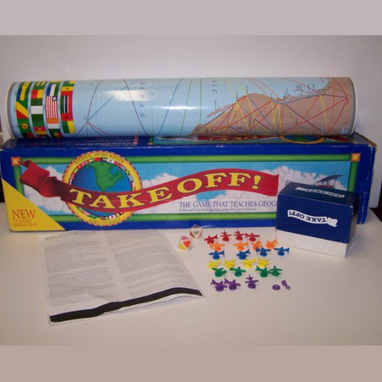 Take Off! the game that teaches geography New Up-Dated World Map complete