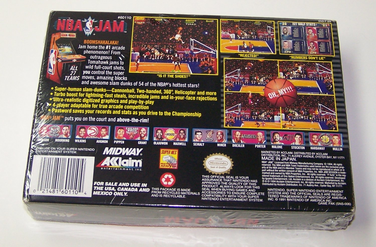 NBA Jam Super Nintendo Game
