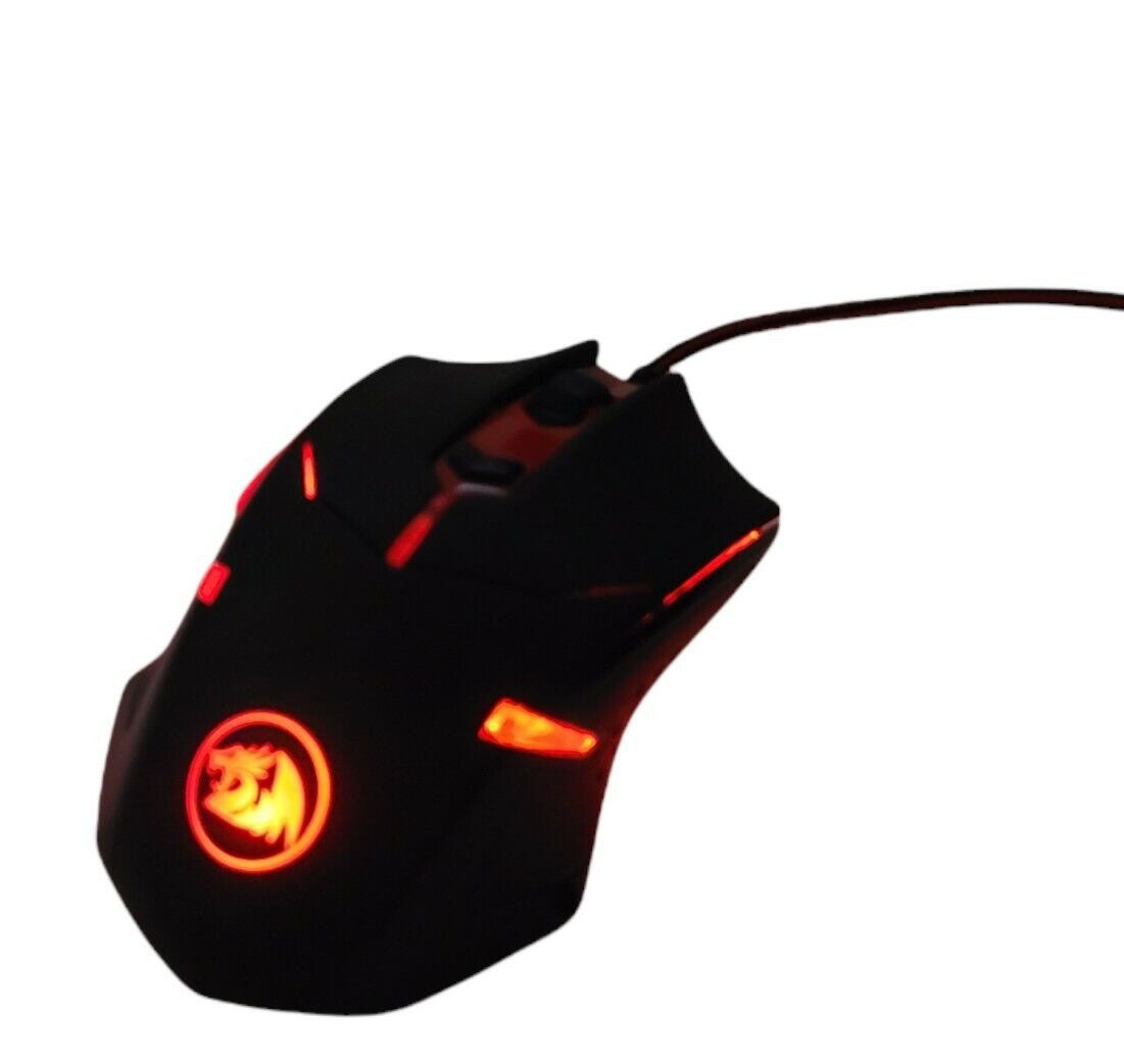 Red Dragon Light up Gaming Mouse Centrophorus 3200DPI Optical Wired USB ...