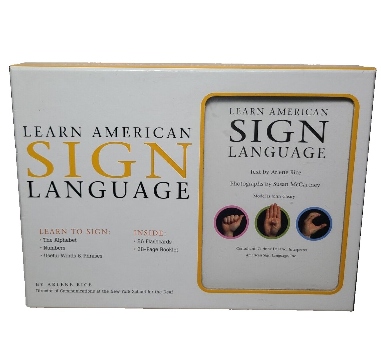 Learn American Sign Language Kit, Flash Cards & Booklet by Arlene Rice