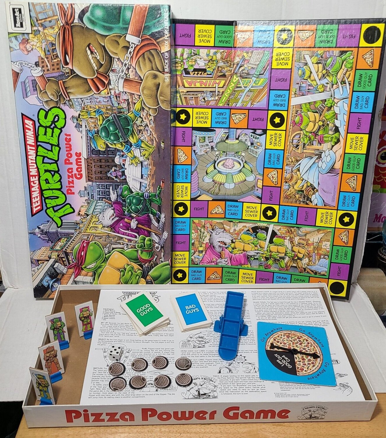 1989 Teenage Mutant Ninja Turtles TMNT Pizza Power Board Game Complete ...
