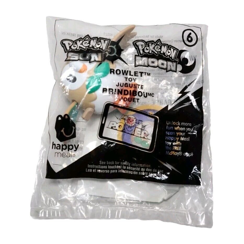 McDonalds 2017 Pokémon Rowlet with Card - Sun & Moon Happy Meal Toy #6 ...