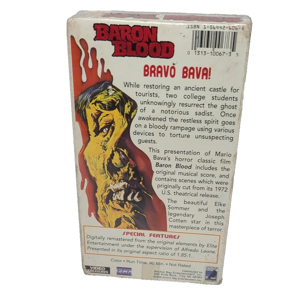 Baron Blood VHS Tape Mario Bava Horror - resealed