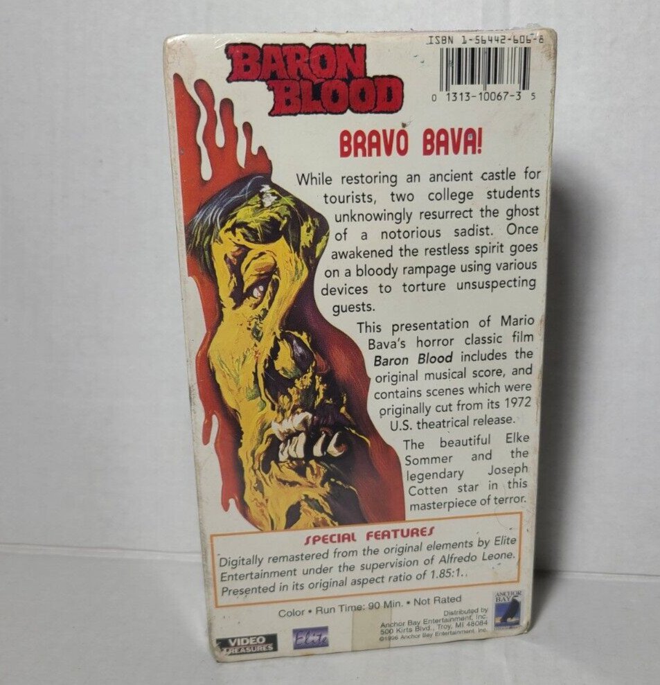 Baron Blood VHS Tape Mario Bava Horror - resealed