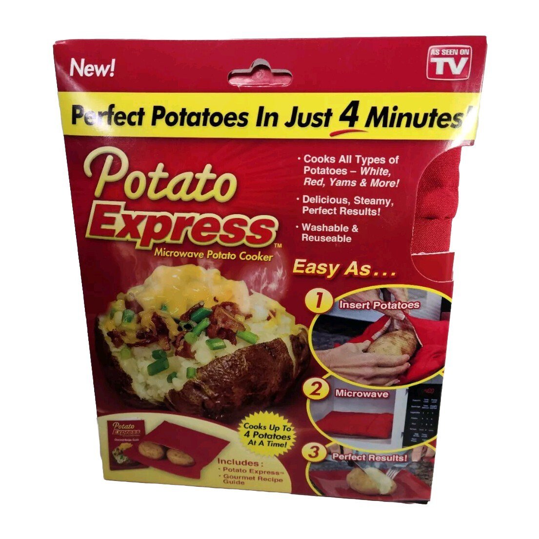 Potato Express Microwave 4 Minute Potato Cooker As Seen On TV NEW & Sealed