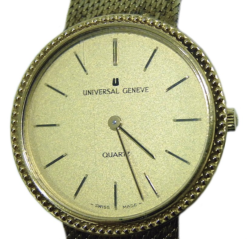 Vintage Universal Geneve 16K Gold Electroplated Unisex Quartz Watch ...