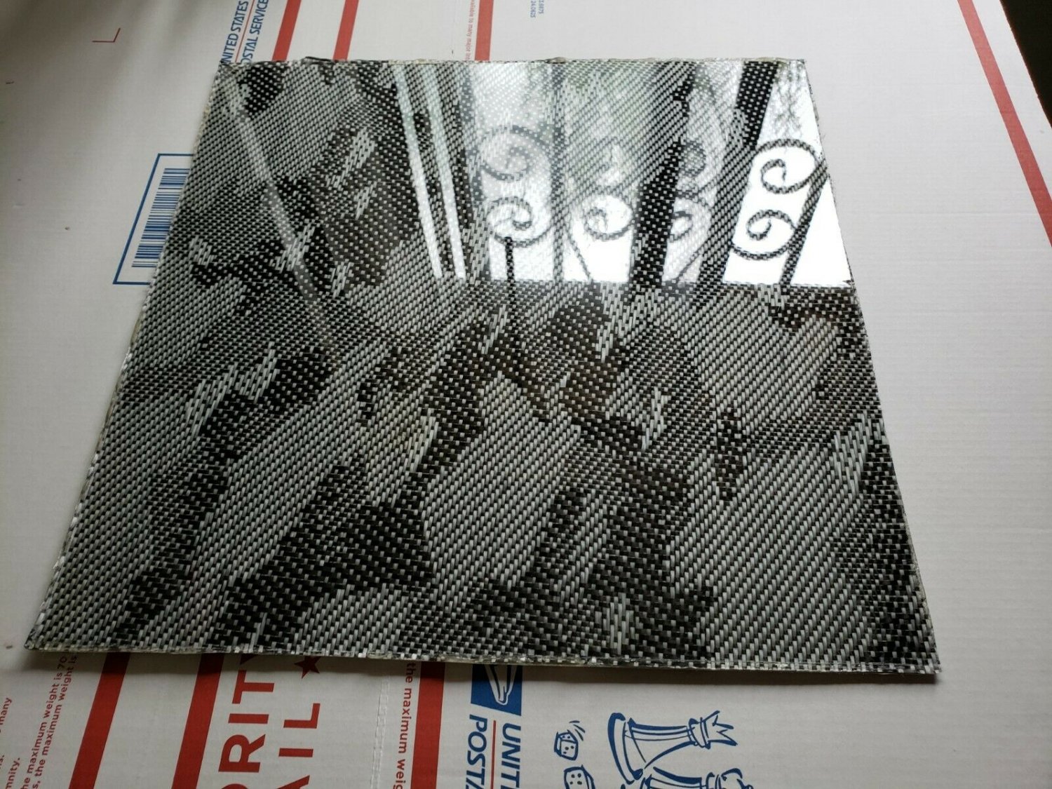 6"x42"x1/32" Camouflage Carbon Fiberglass plate Sheet Panel Glossy One Side