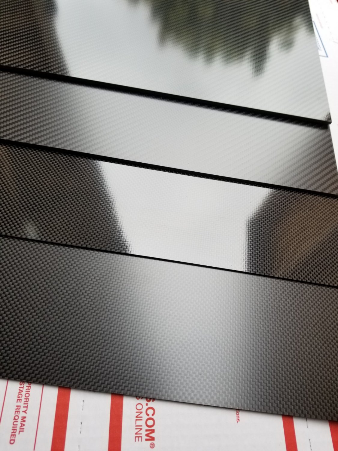 12"x12"x4mm 2x2 Twill 100% Solid Carbon Fiber Plate Sheet GLOSS Both Sides