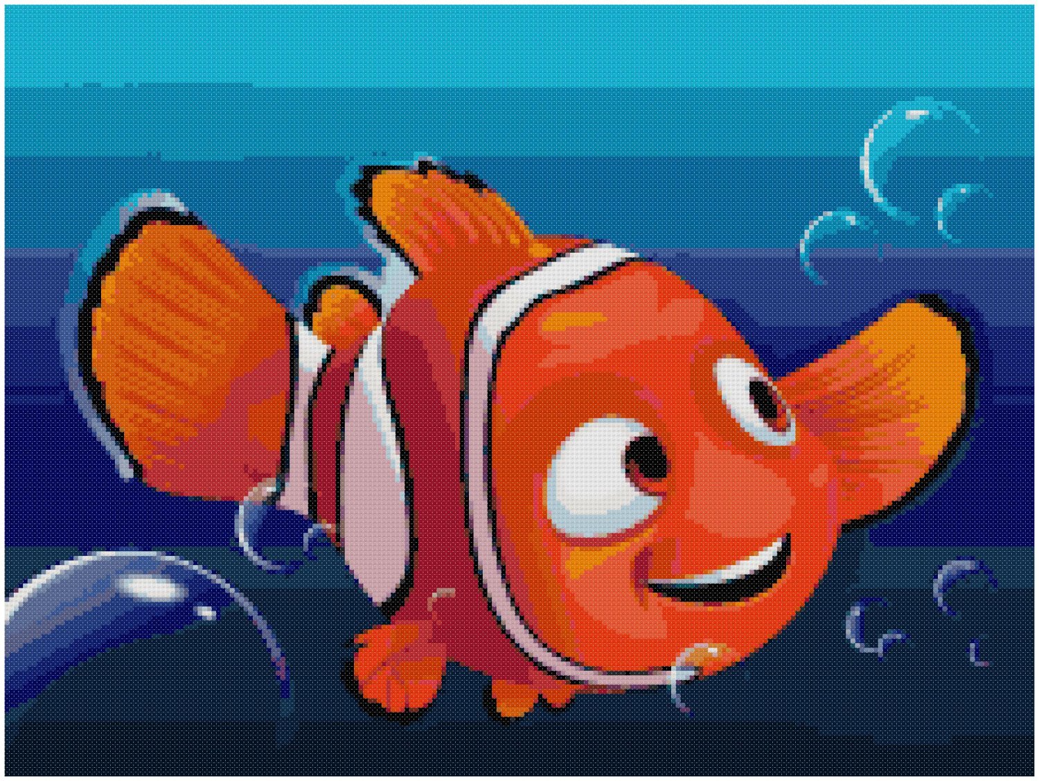 DISNEY FINDING NEMO NEMO CROSS STITCH PATTERN PDF ONLY