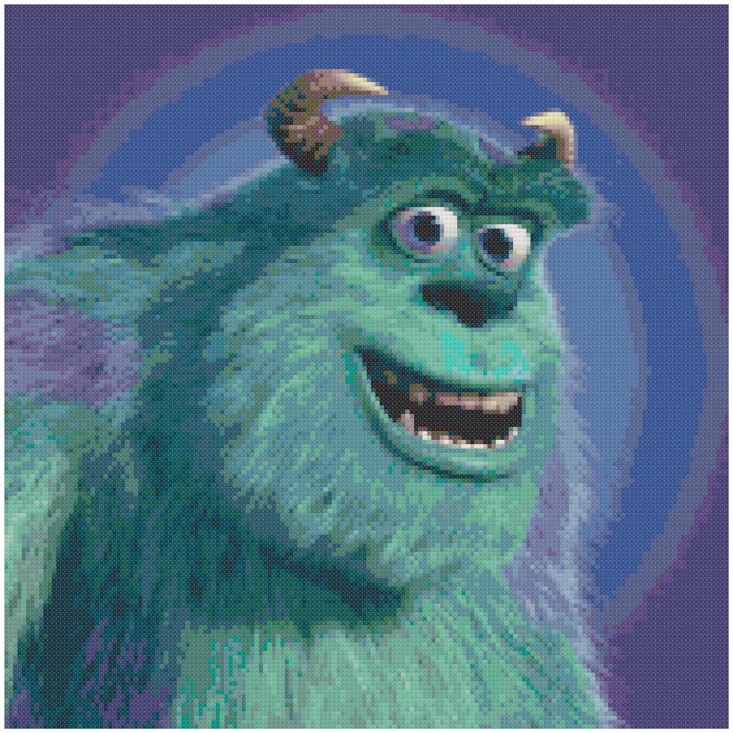DISNEY MONSTERS INC SULLY CROSS STITCH PATTERN PDF ONLY