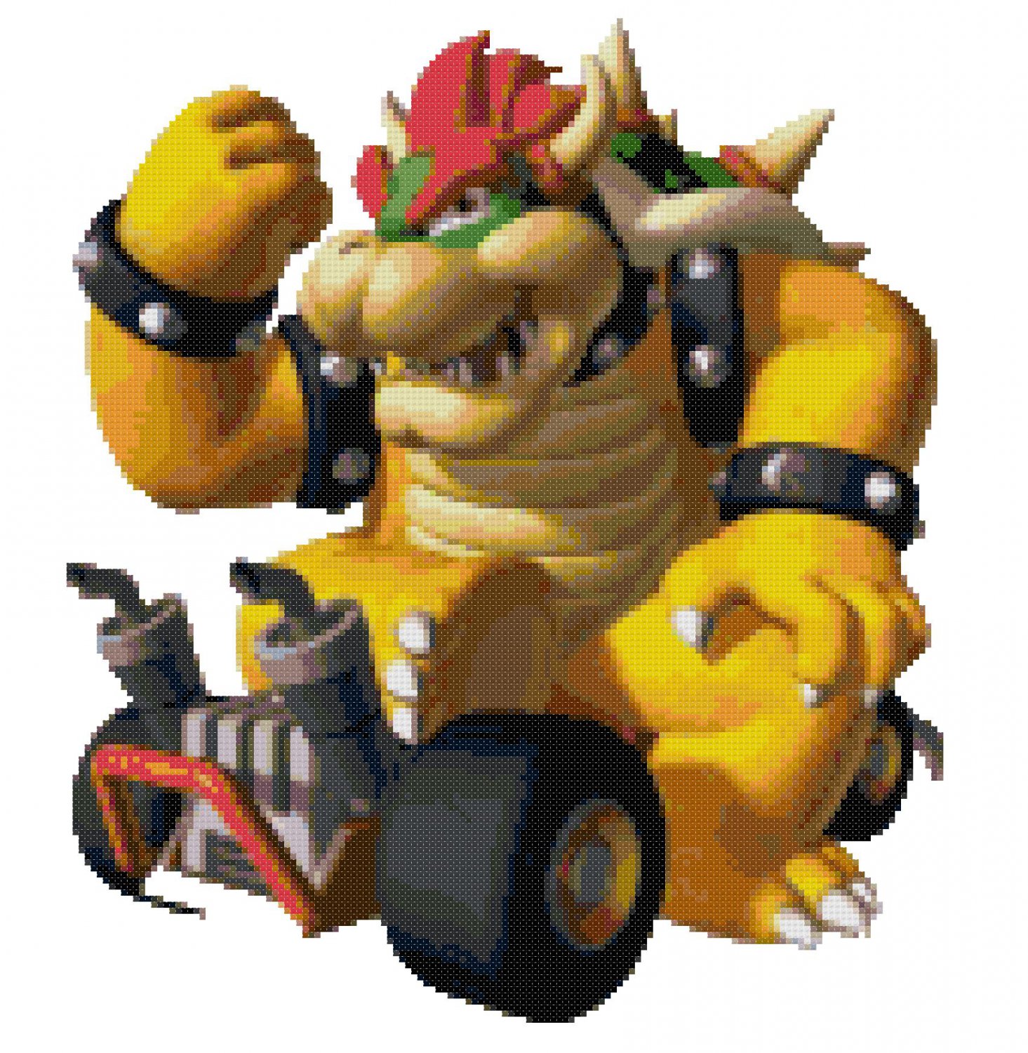 SUPER MARIO BROS BOWSER CROSS STITCH PATTERN PDF ONLY