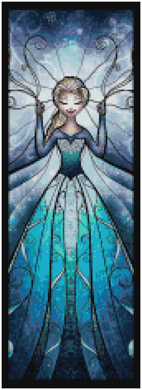 DISNEY ELSA FROZEN STAINED GLASS CROSS STITCH PATTERN PDF ONLY