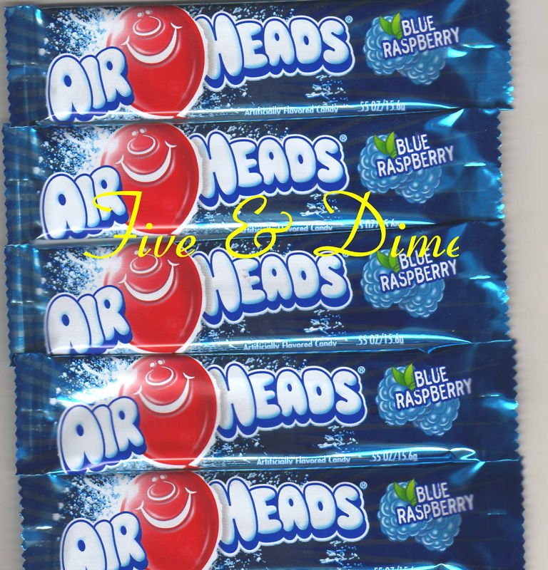 12 BLUE RASPBERRY flavor Airheads Full Size Bars