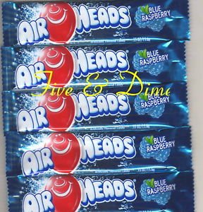 12 BLUE RASPBERRY flavor Airheads Full Size Bars