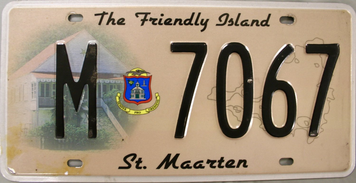 2010 st. Maarten License Plate (M 7067)