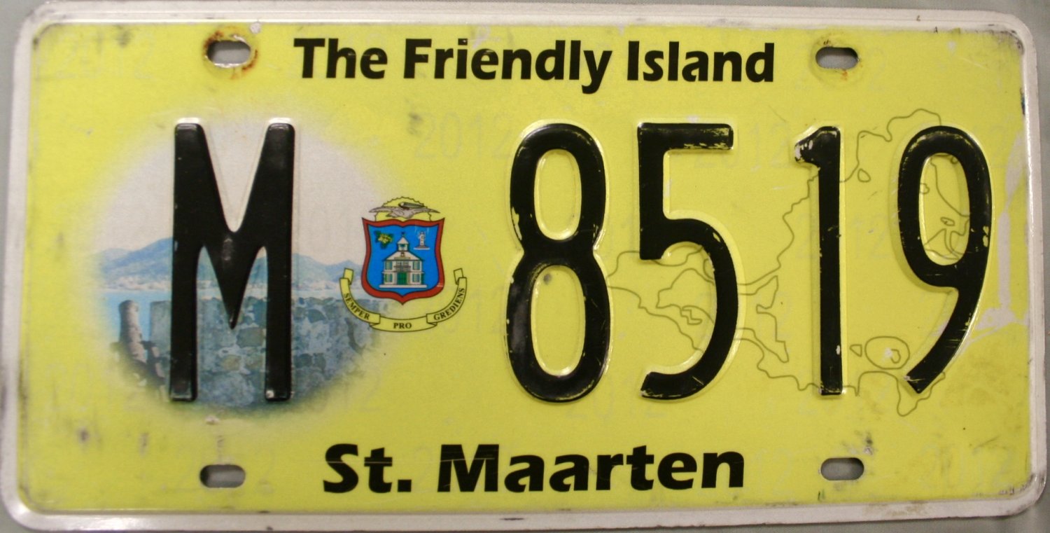 2012-2013 St. Maarten License Plate (M 8519)