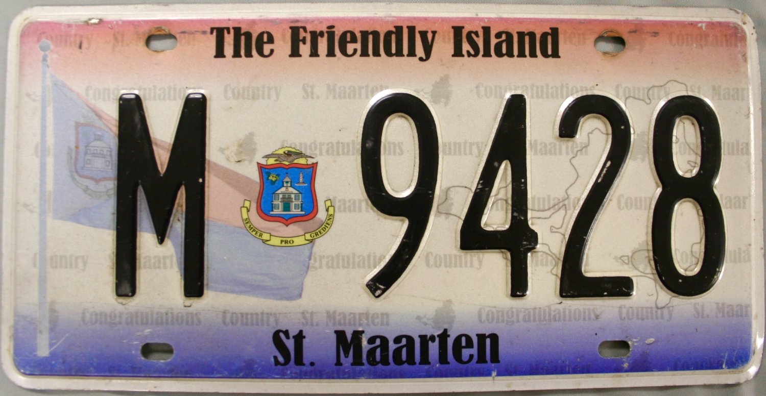 2011 St. Maarten License Plate (M 9428)