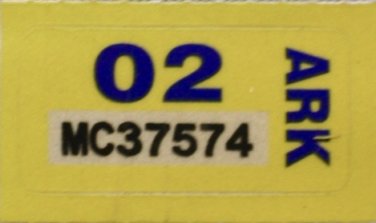 Arkansas: Motorcycle Plate Year Sticker (2002)
