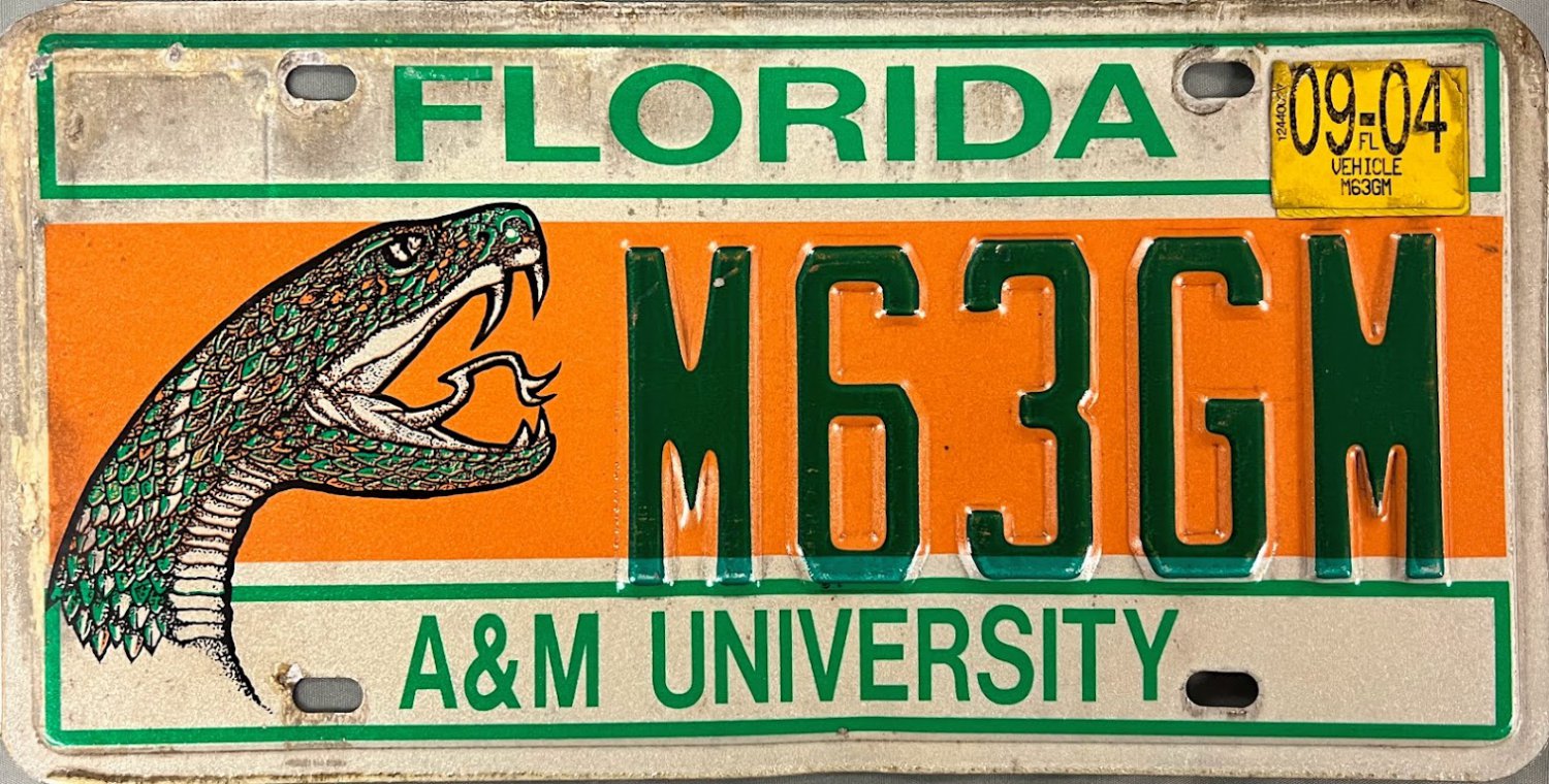 2004 Florida A&M University License Plate (M63GM)