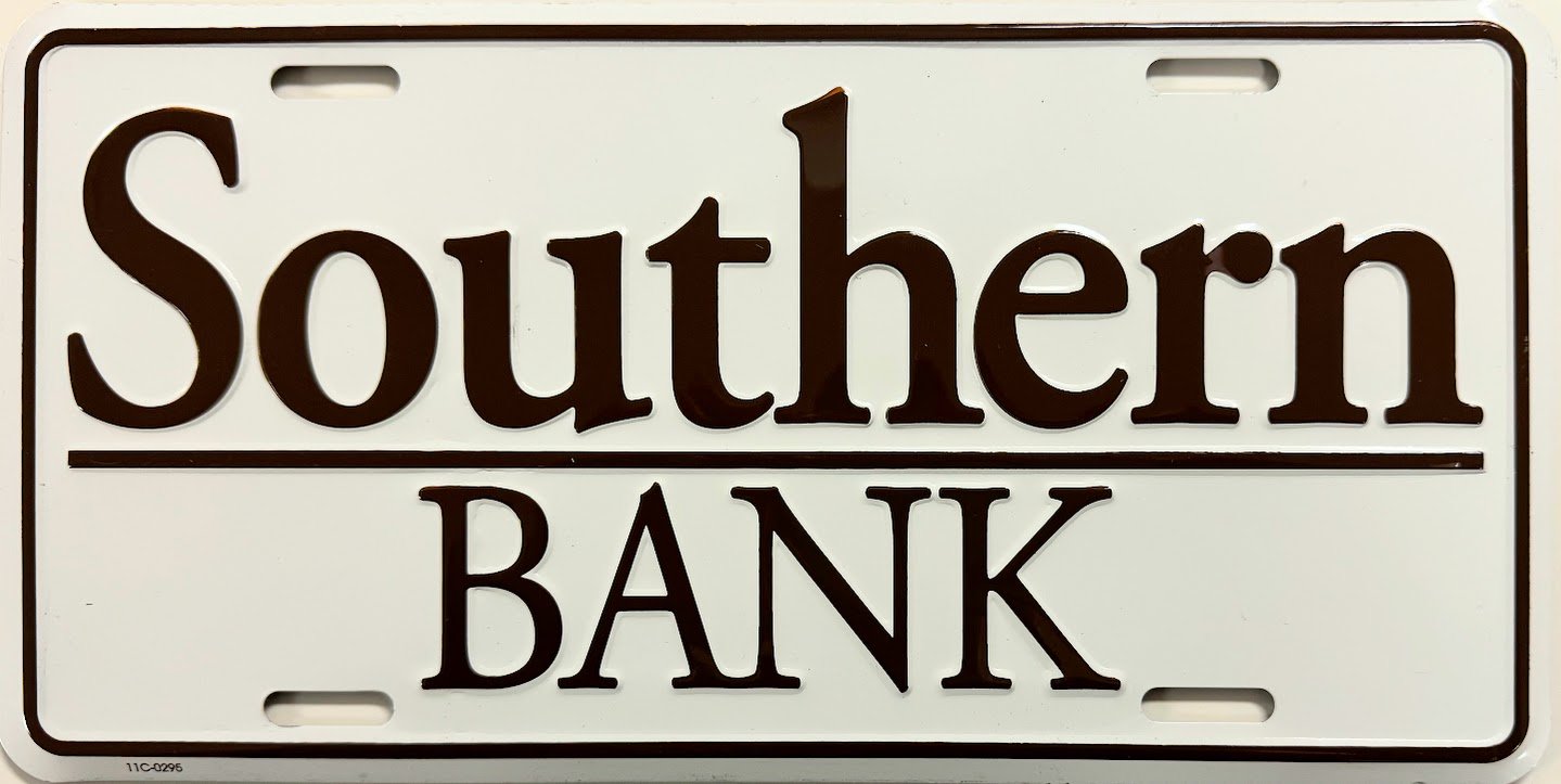 Southern Bank License Plate