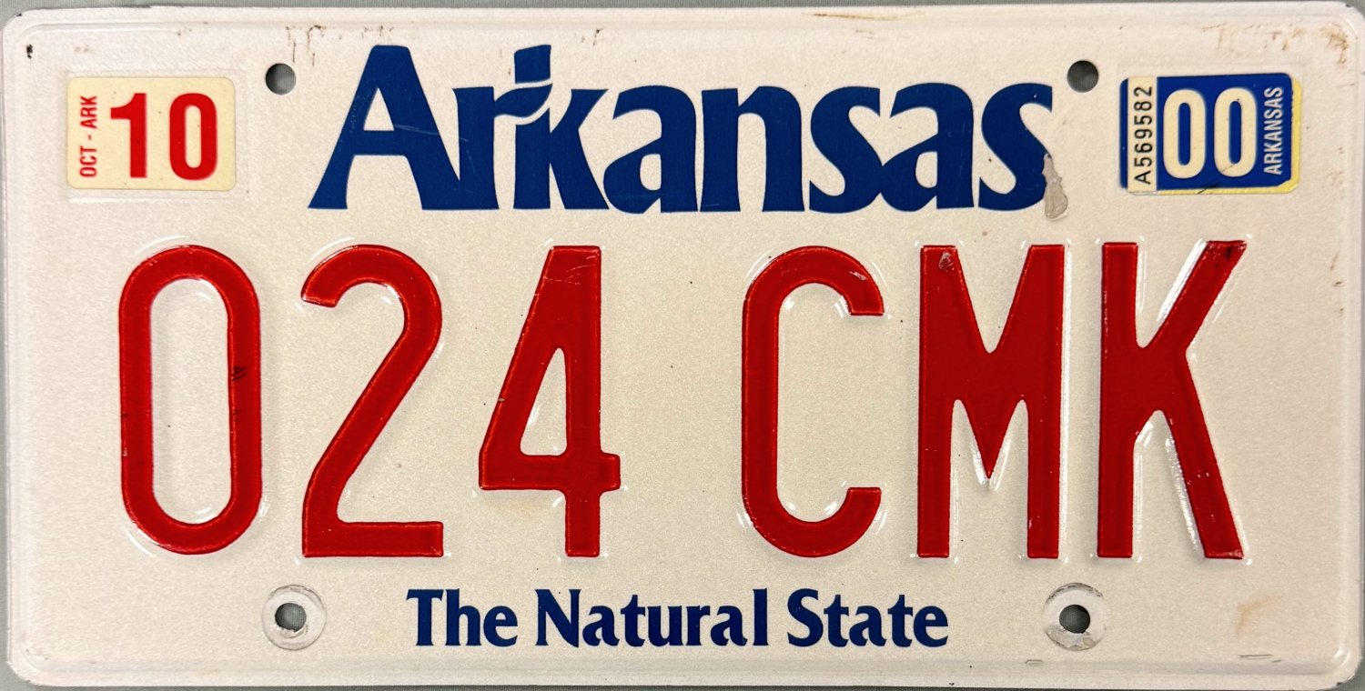 2000 Arkansas License Plate (024 CMK)