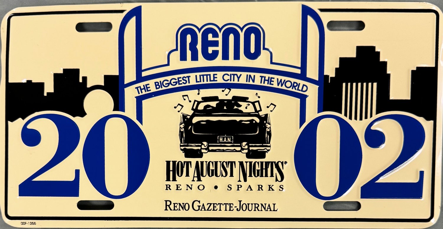 2002 Reno Sparks Hot August Nights License Plate